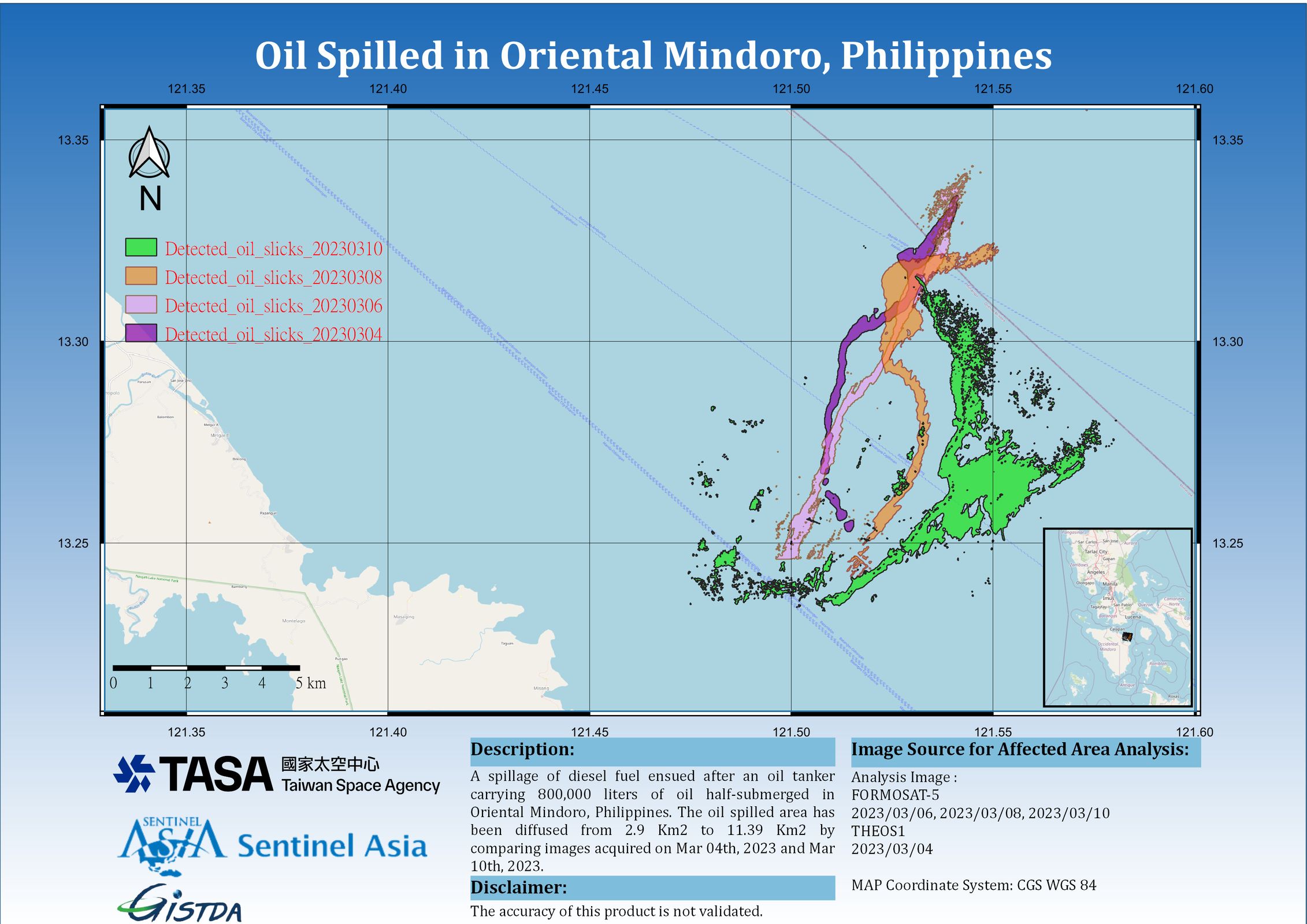 Oil spill in Philippines on 28 February, 2023