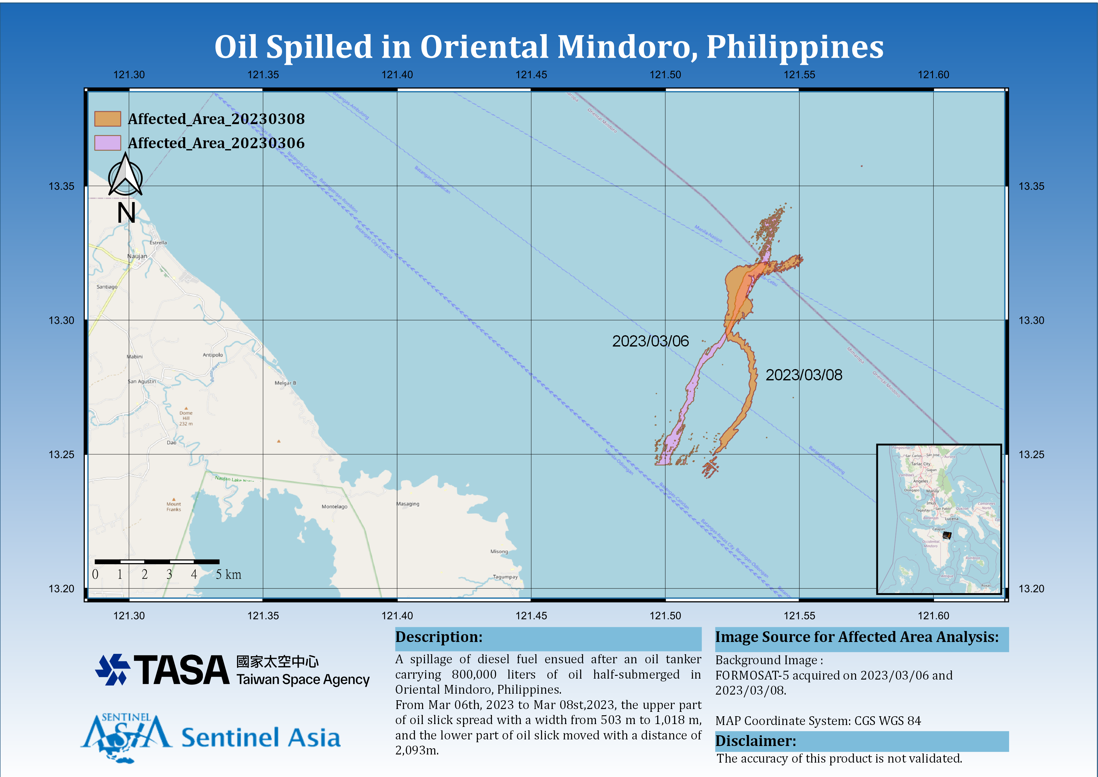 Oil spill in Philippines on 28 February, 2023