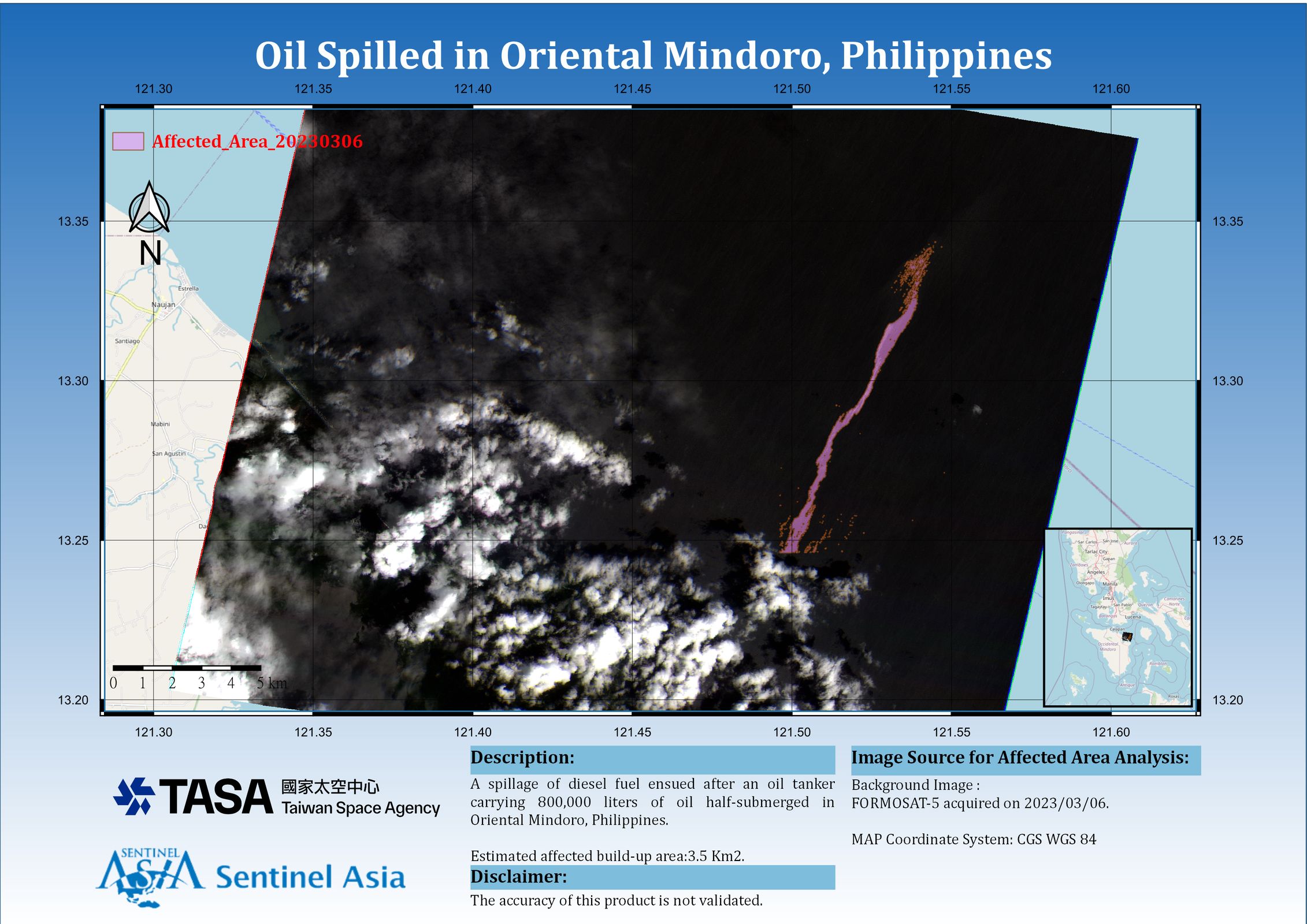 Oil spill in Philippines on 28 February, 2023