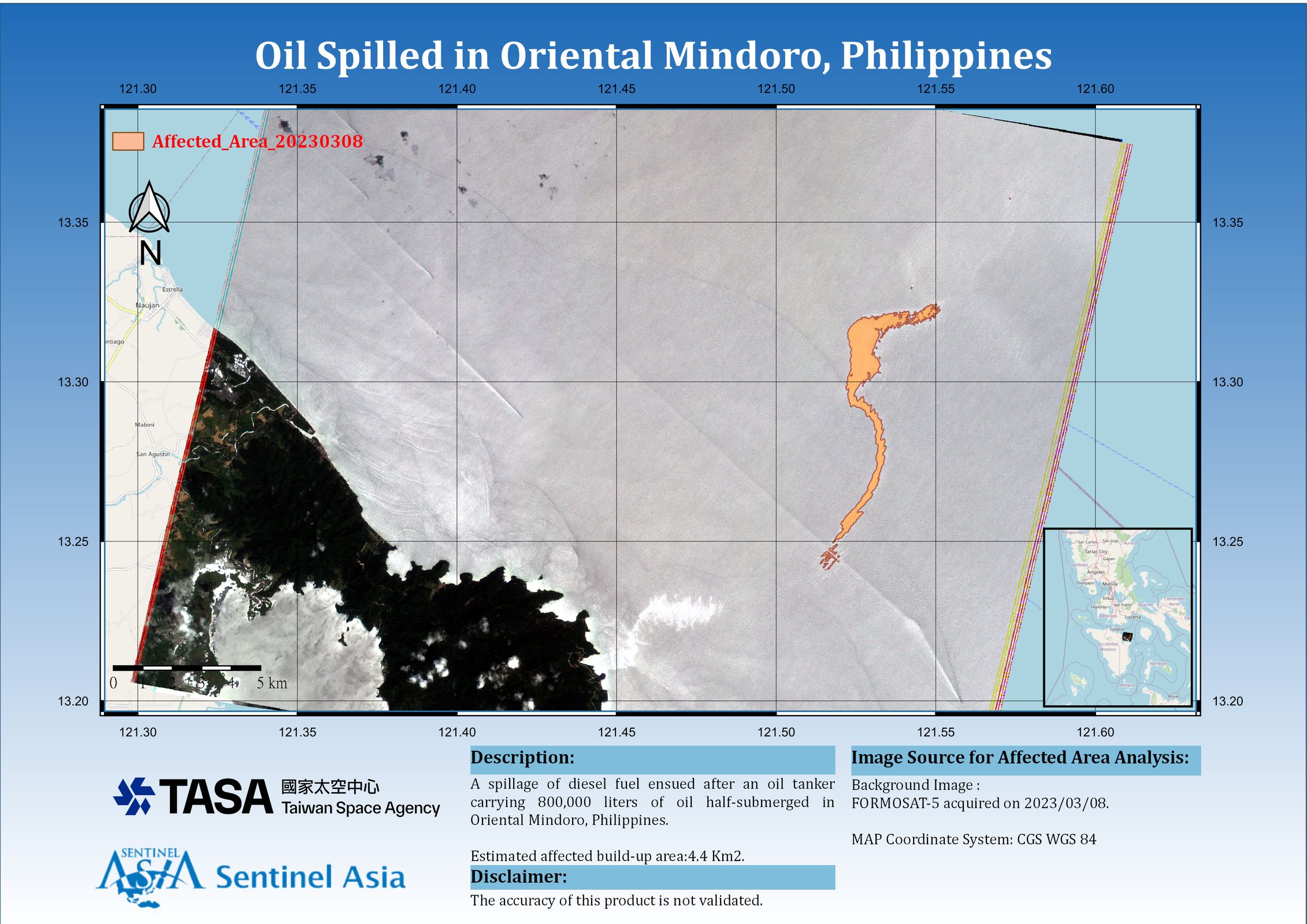 Oil spill in Philippines on 28 February, 2023