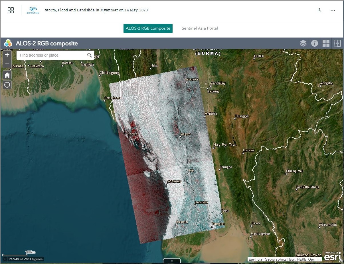 Cyclone MOCHA in Myanmar on 14 May, 2023