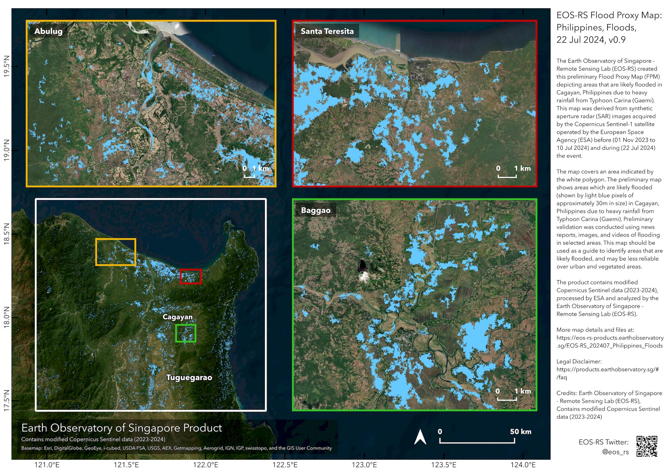 Flood by Typhoon Gaemi in Philippines on 23 July, 2024